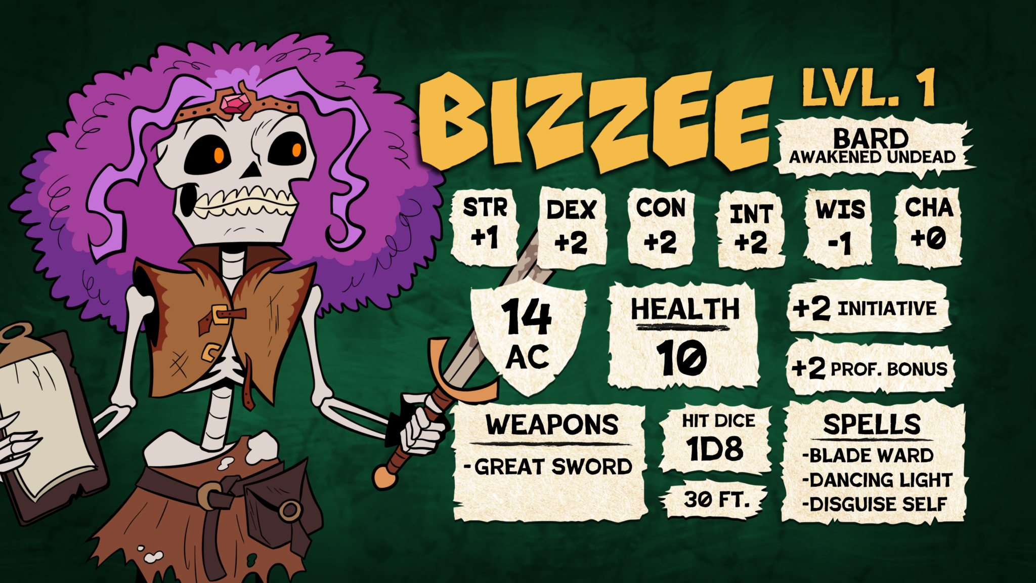 Meet Bizzee, SAGAS OF SUNDRY: GOBLIN MODE's Skeleton Bard - Geek&Sundry
